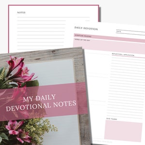 My Daily Devotional Notes Printable, Bible Study Journal, Scripture ...