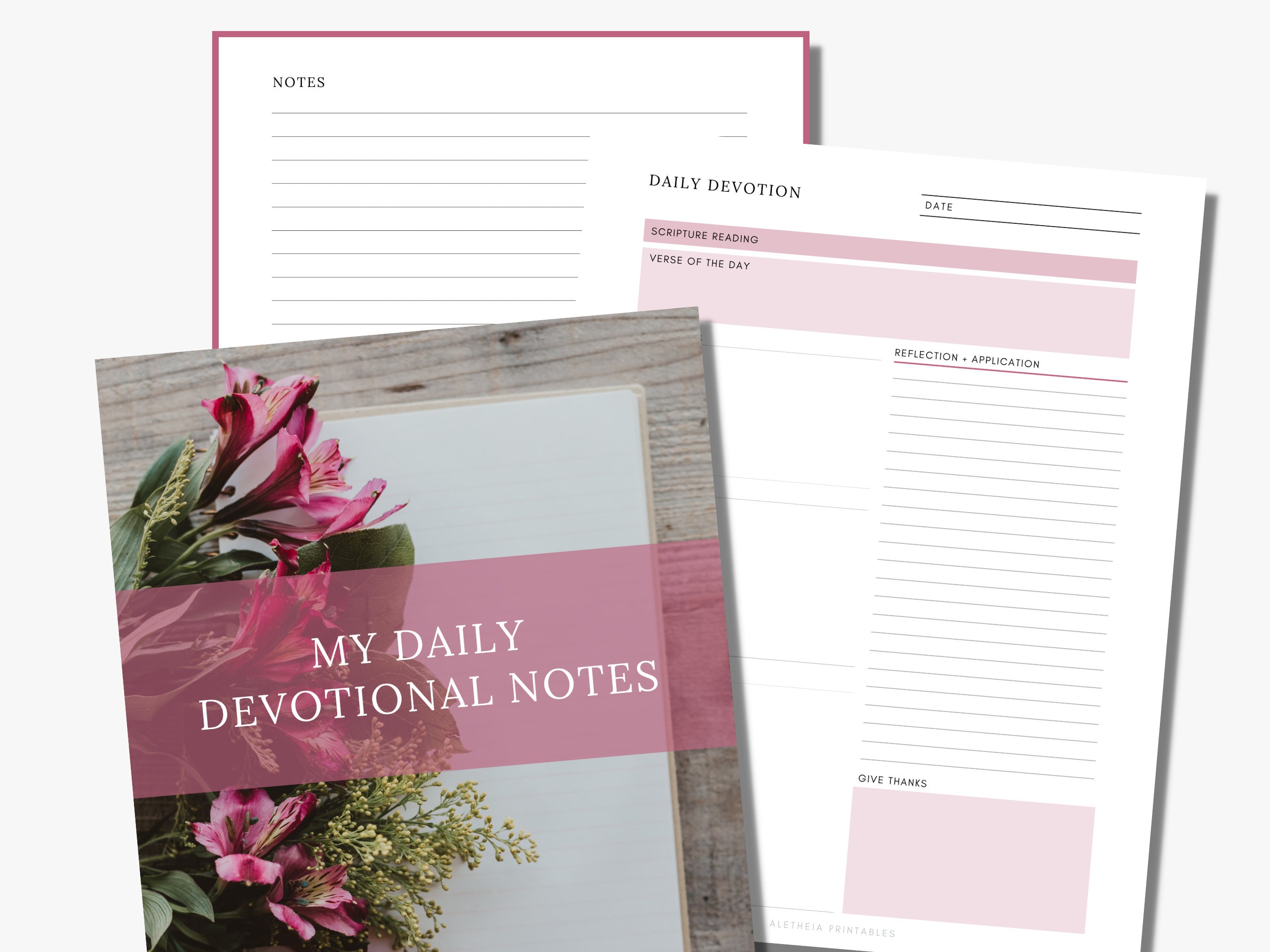 My Daily Devotional Notes Printable, Bible Study Journal, Scripture ...