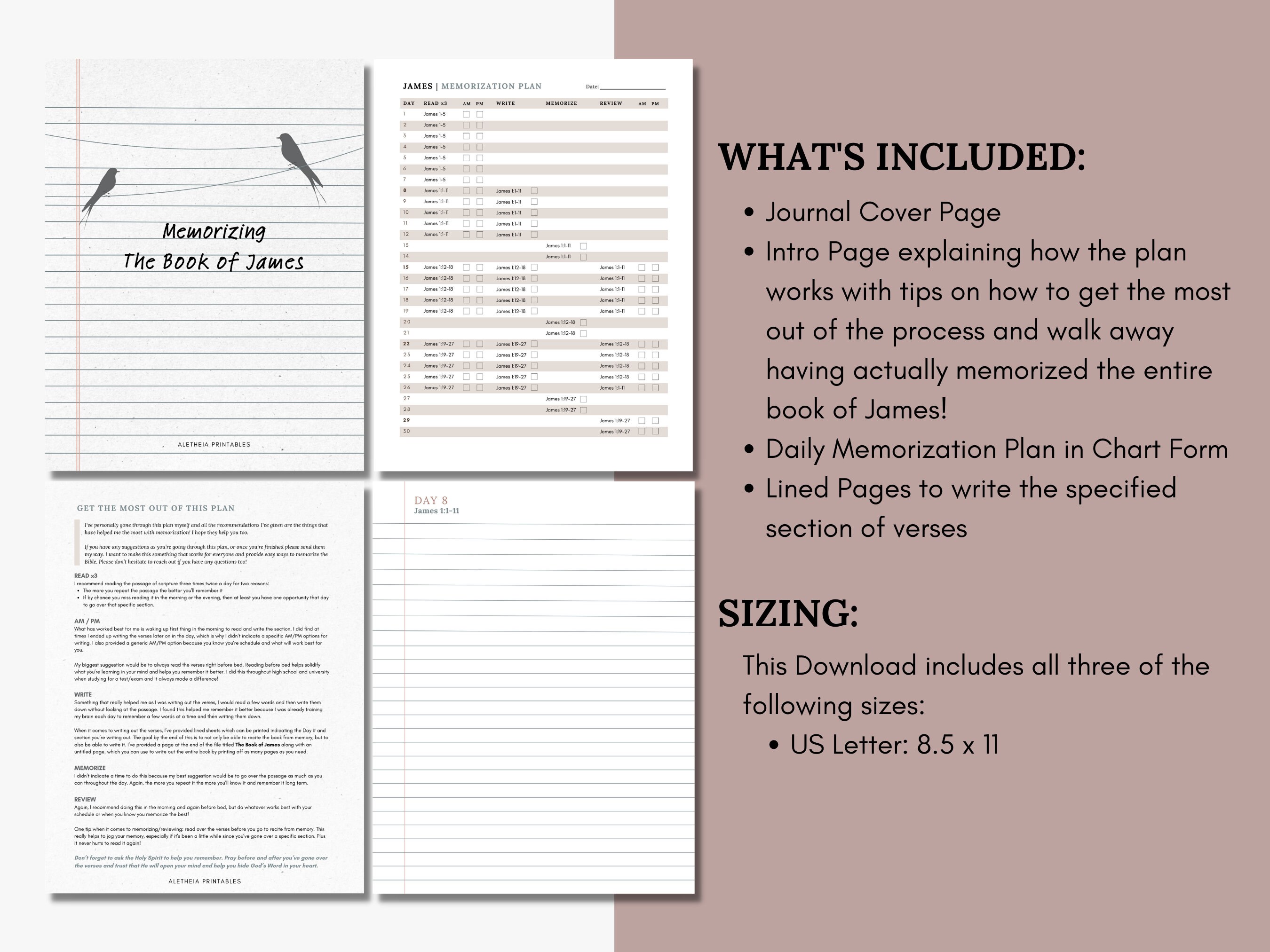 The Book of James Memory Plan Printable, Scripture Writing, Bible ...
