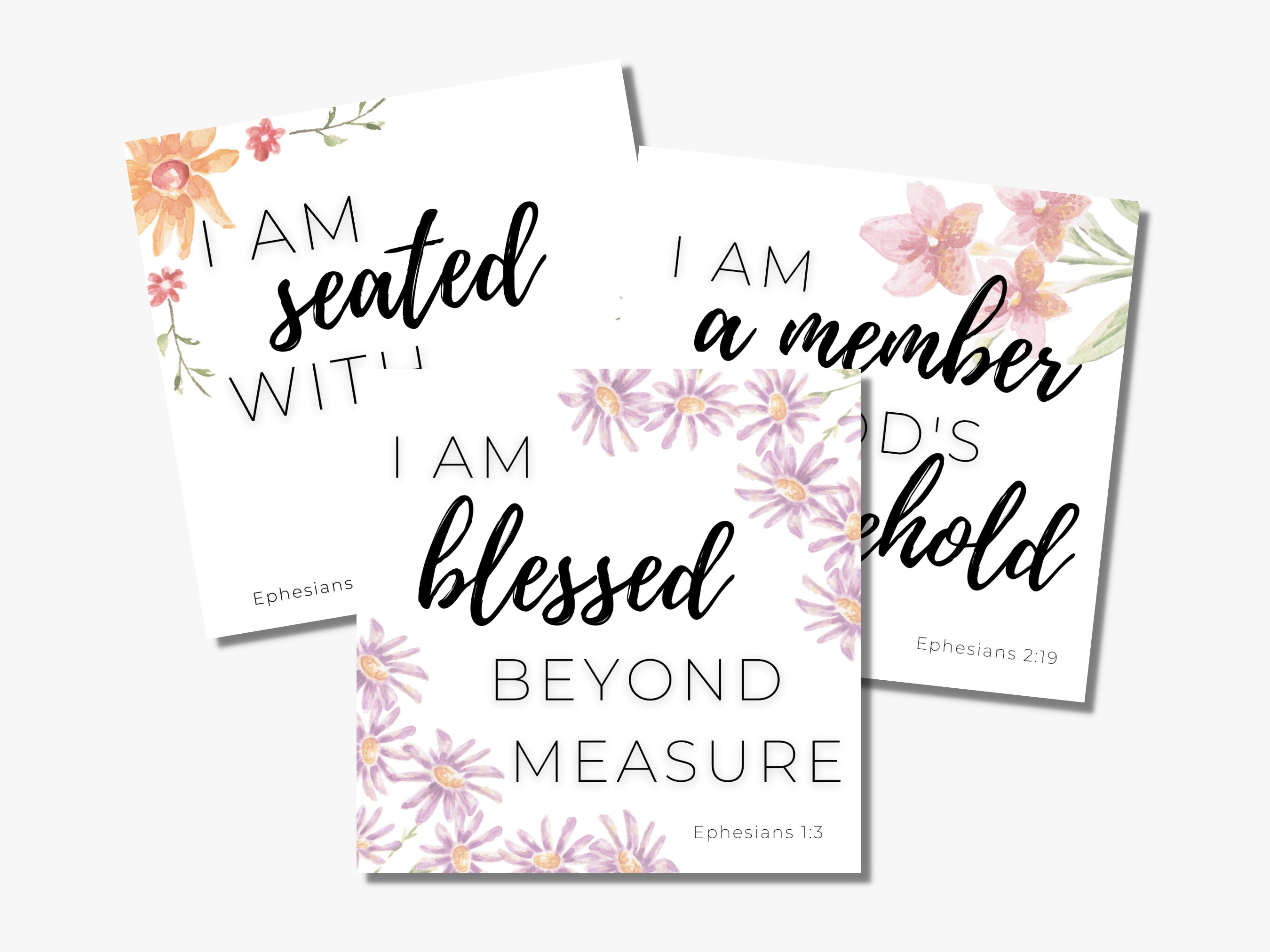 Identity in Christ Scripture Verse Cards Printable, Ephesians Bible ...