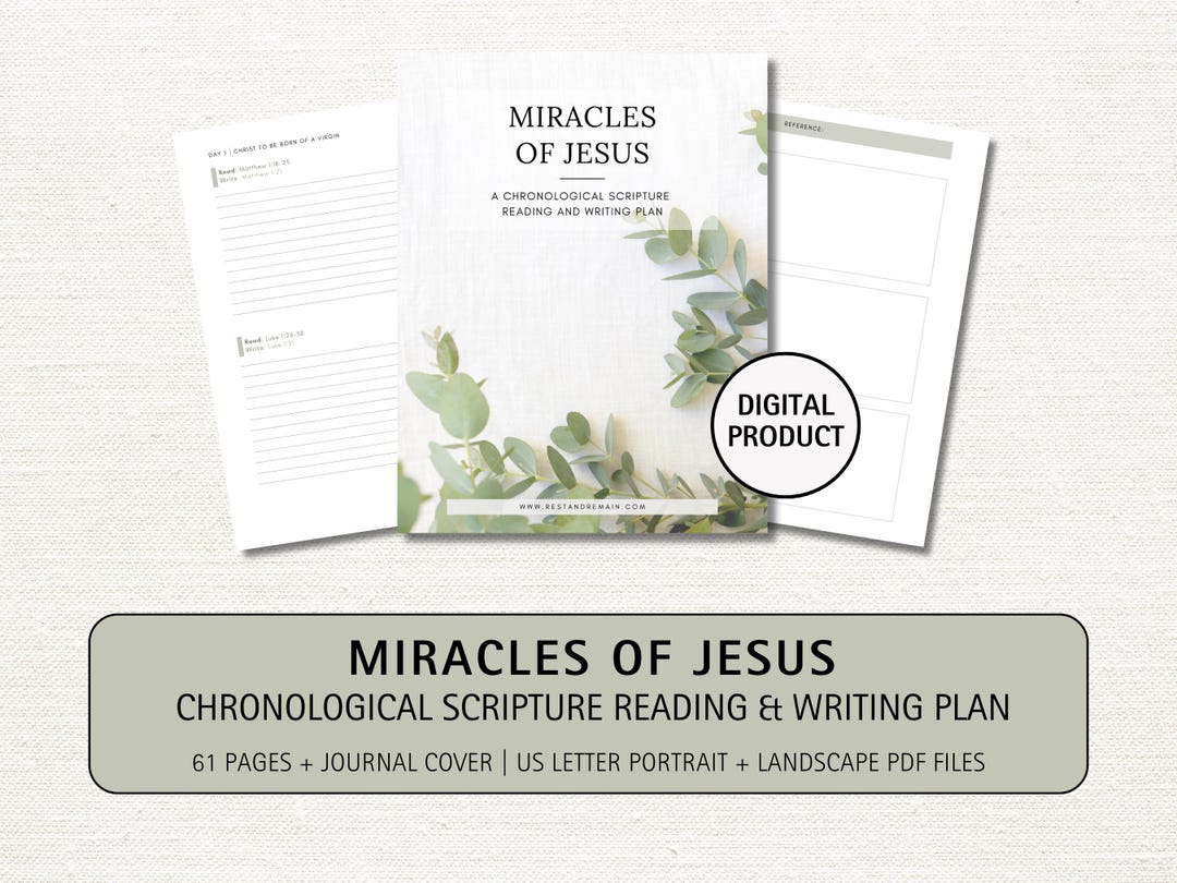 Miracles of Jesus Scripture Writing Plan Printable, Miracles of Jesus ...