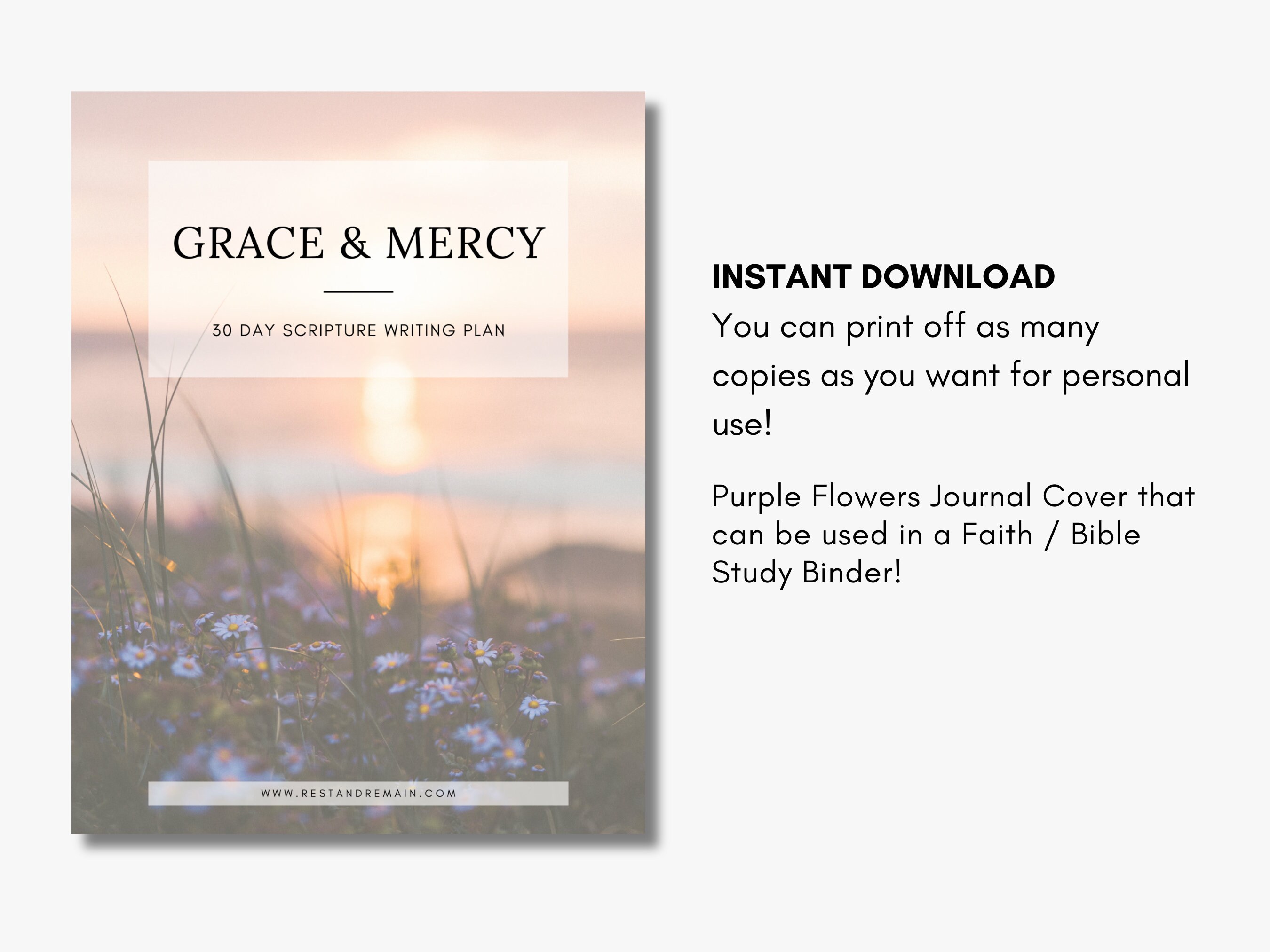 Grace and Mercy Scripture Writing Plan Printable, Bible Memory Verse ...