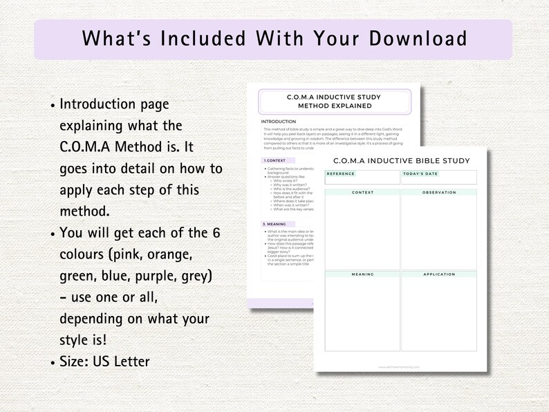 COMA Bible Study Worksheets: Inductive Scripture Study (digital ...