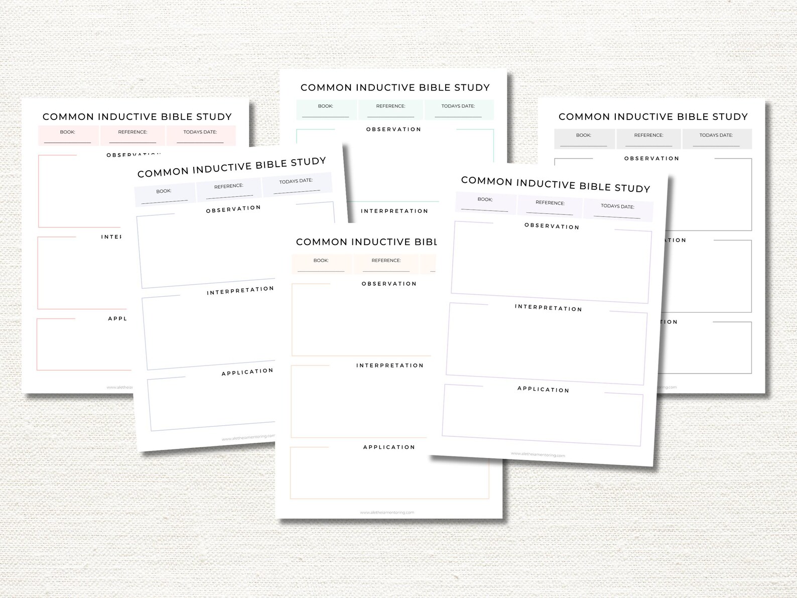 Inductive Bible Study Worksheets: Scripture Journaling Template ...