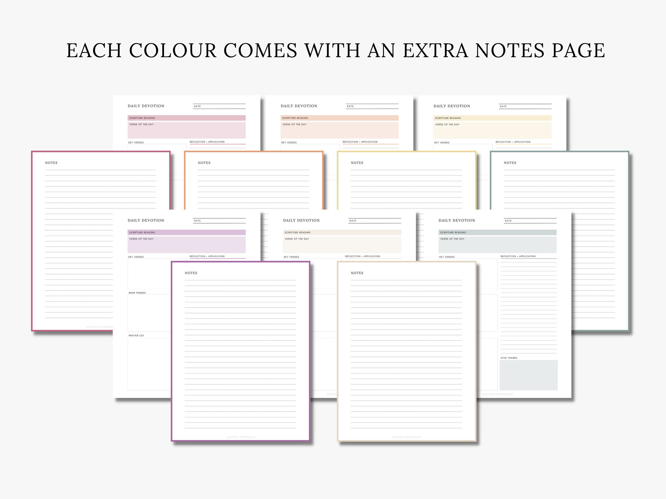 My Daily Devotional Notes Printable, Bible Study Journal, Scripture ...