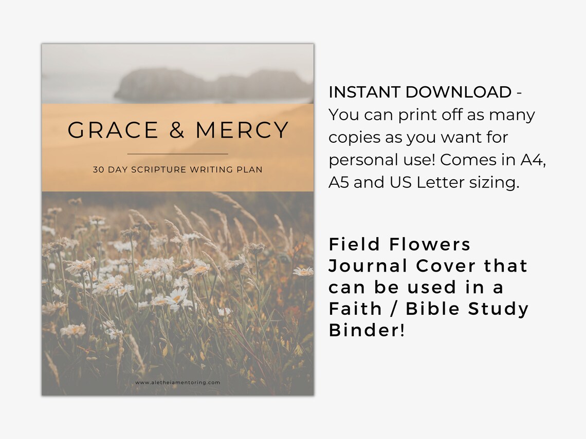 Grace and Mercy Scripture Writing Plan Printable Bible Memory - Etsy