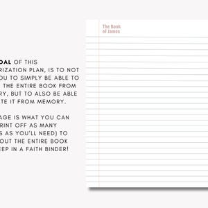 The Book of James Memory Plan Printable, Bible Verse Journal, Scripture ...