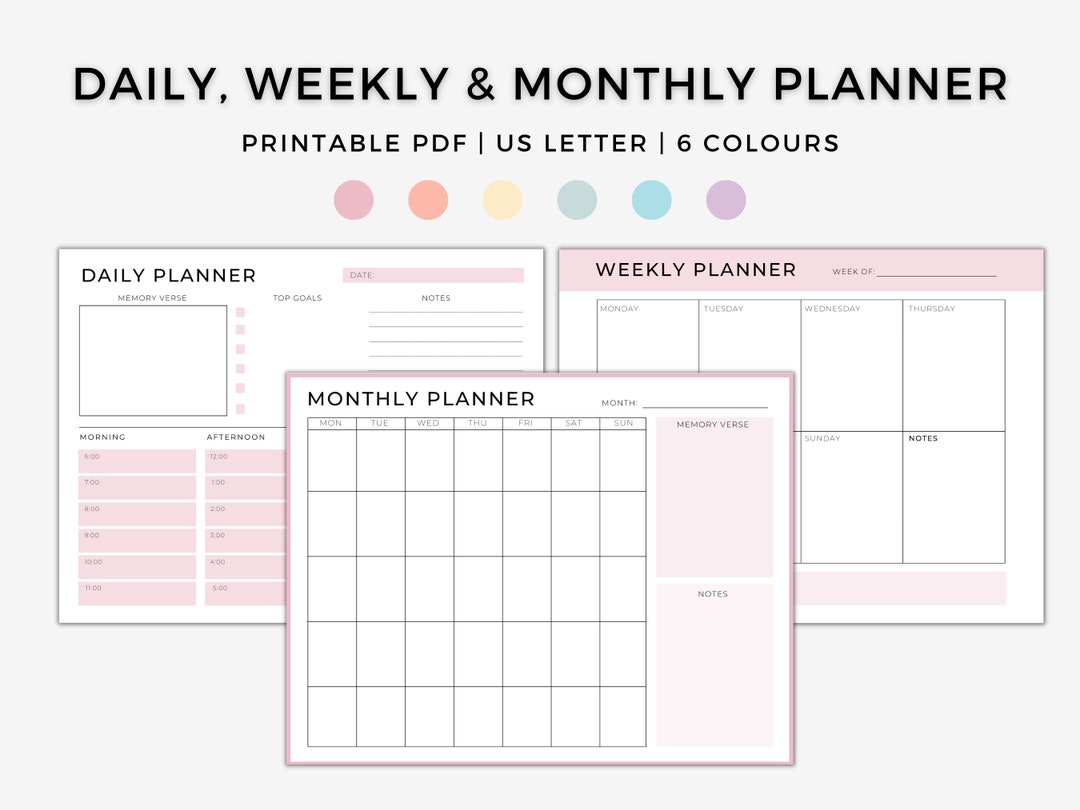 Faith Life Planner Printable Daily Calendar Christian - Etsy