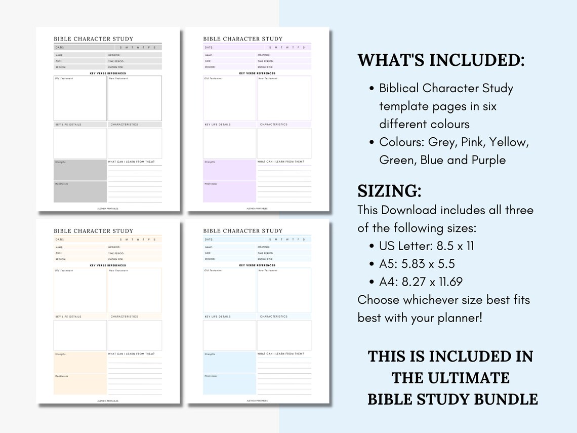 Bible Character Summary Printable, Bible Study Notes, Study God's Word ...