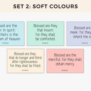 Beatitudes Verse Cards Printable, Mini Scripture Cards, Bible Memory ...