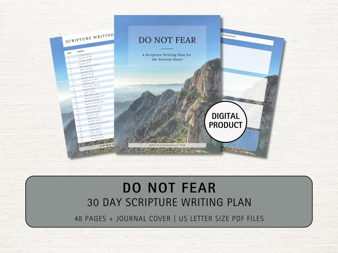 Do Not Fear Scripture Writing Plan Printable, Anxiety Bible Verses ...