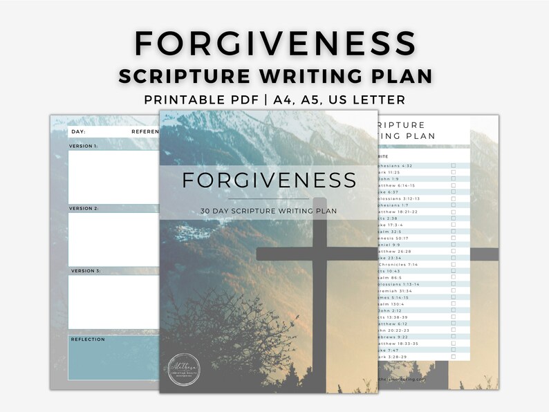 Forgiveness Scripture Writing Plan Printable Write God's - Etsy