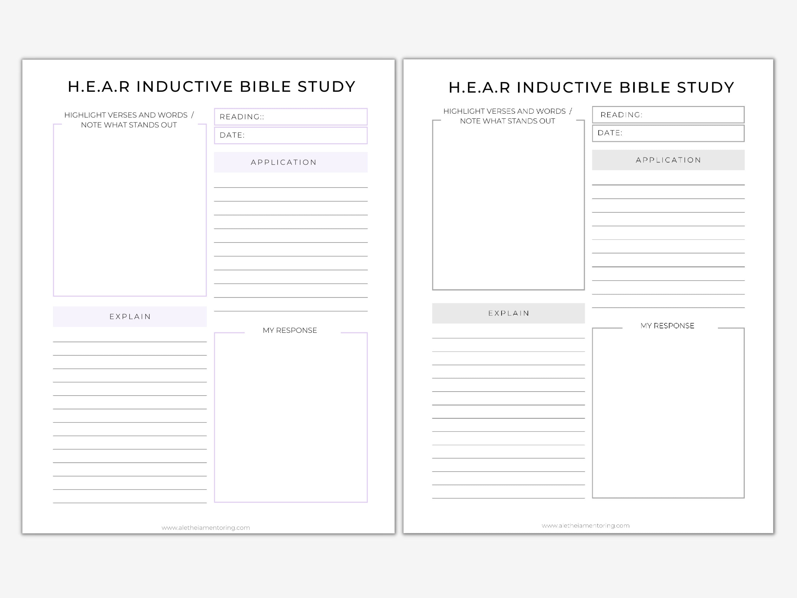 Printable HEAR Inductive Bible Study Guided Worksheets Faith - Etsy