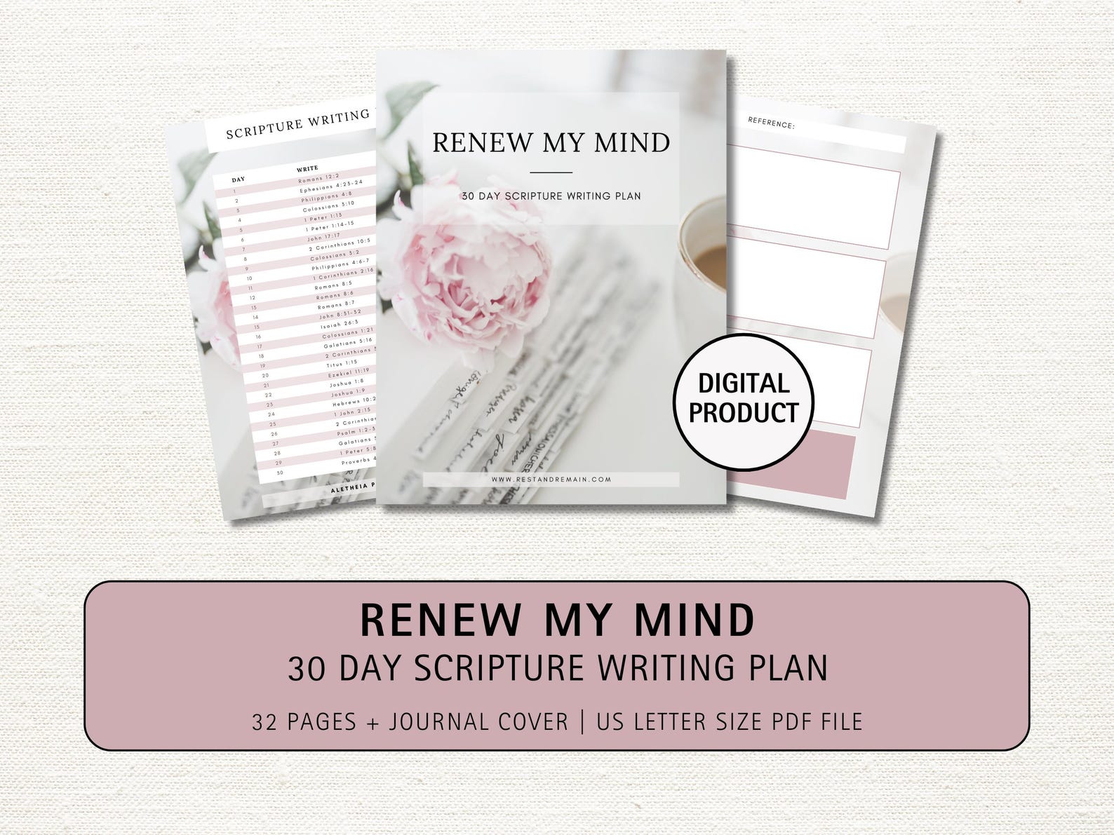 Renew My Mind Scripture Writing Plan: 30-day Bible Study (digital ...