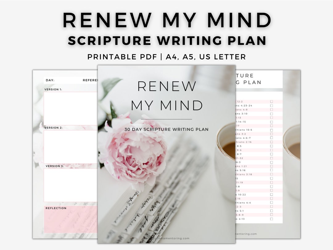 Renew My Mind Scripture Writing Plan Printable, Write Scripture Memory ...