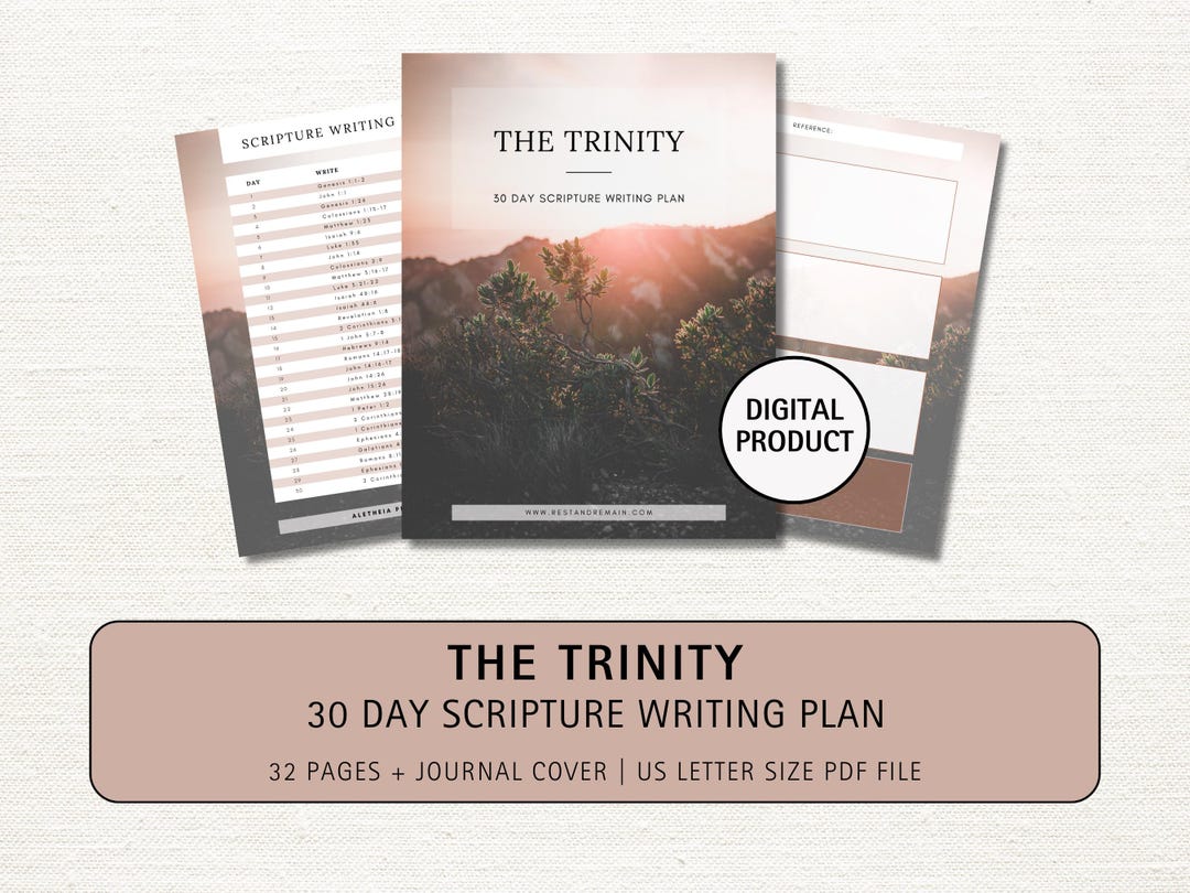 The Trinity Scripture Writing Plan Printable, Bible Memory Verse ...