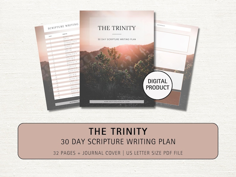 The Trinity Scripture Writing Plan Printable, Bible Memory Verse ...