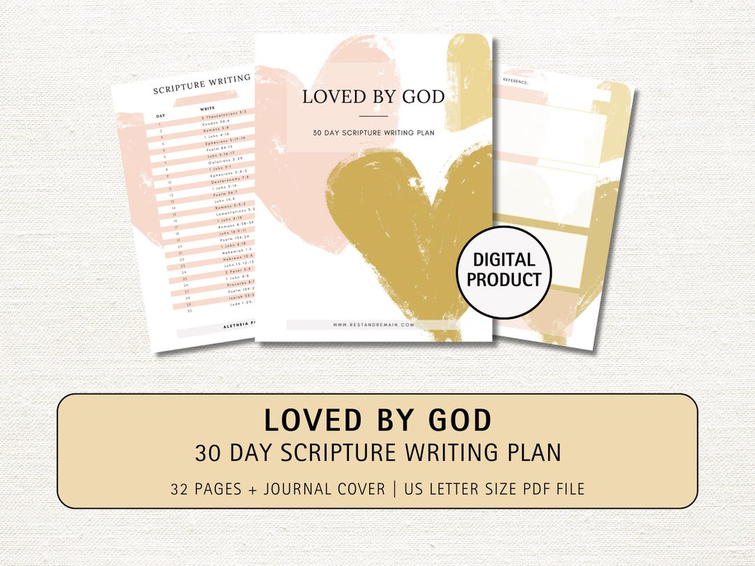 Loved by God Scripture Writing Plan: Bible Verse Journal (digital ...