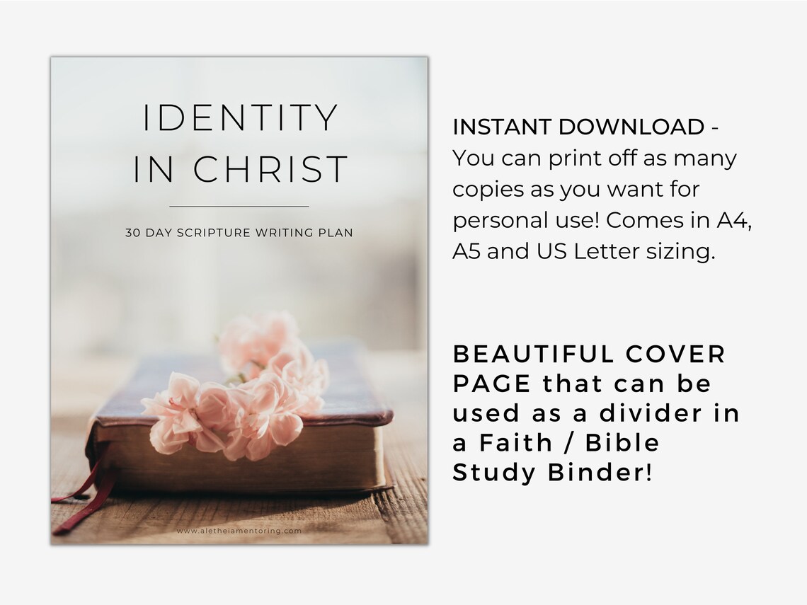 Identity in Christ Scripture Writing Plan Printable Who I Am - Etsy
