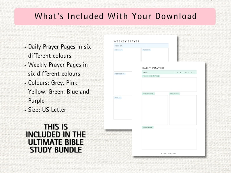 Guided Christian Prayer Journal Printable: Daily & Weekly Devotional ...