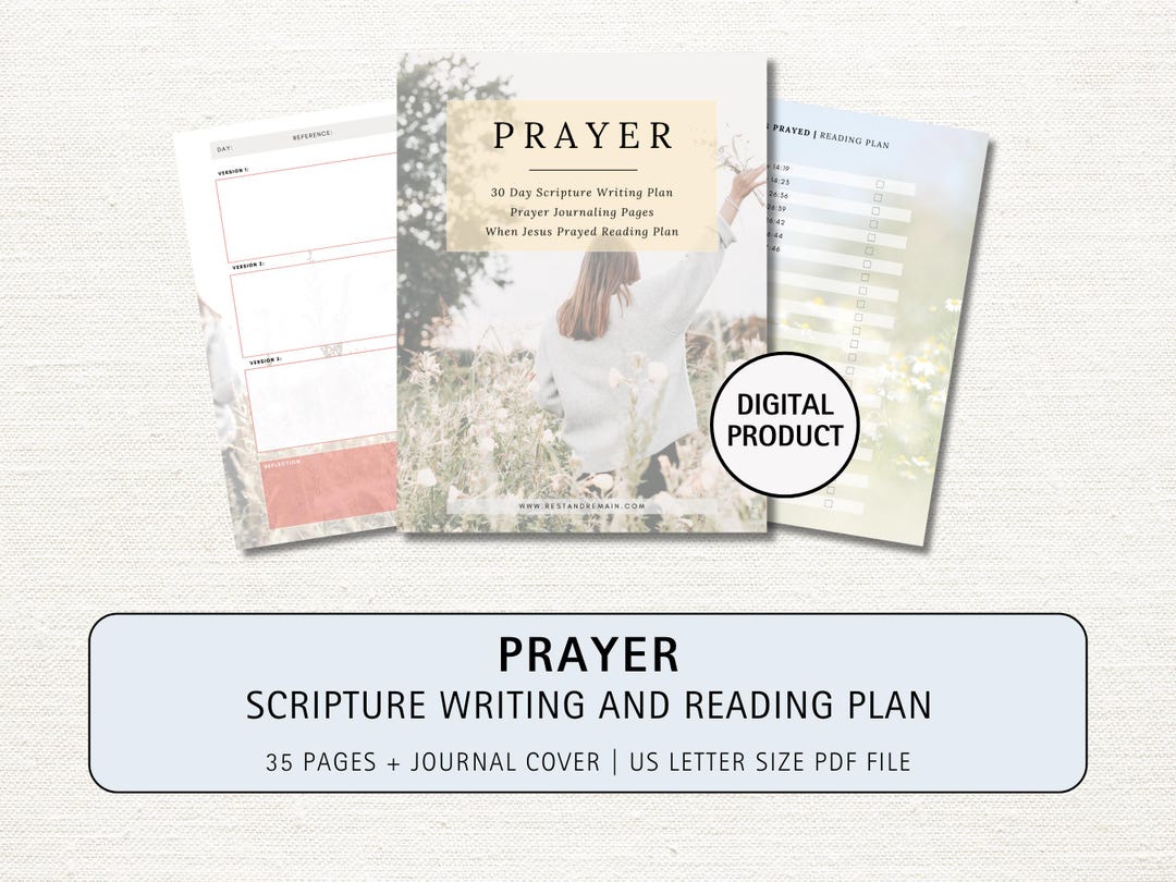 Prayer Scripture Writing and Reading Plan Printable, Bible Study, Bible ...