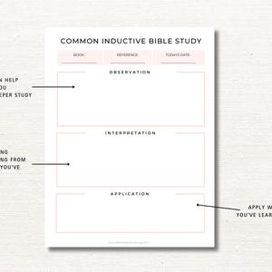 Inductive Bible Study Worksheets: Scripture Journaling Template ...