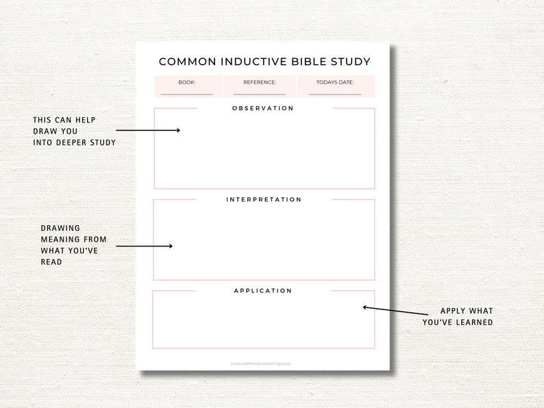 Inductive Bible Study Worksheets: Scripture Journaling Template ...