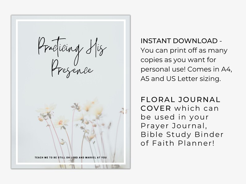Practicing His Presence Prayer Guide Printable, Prayer Journal, the ...