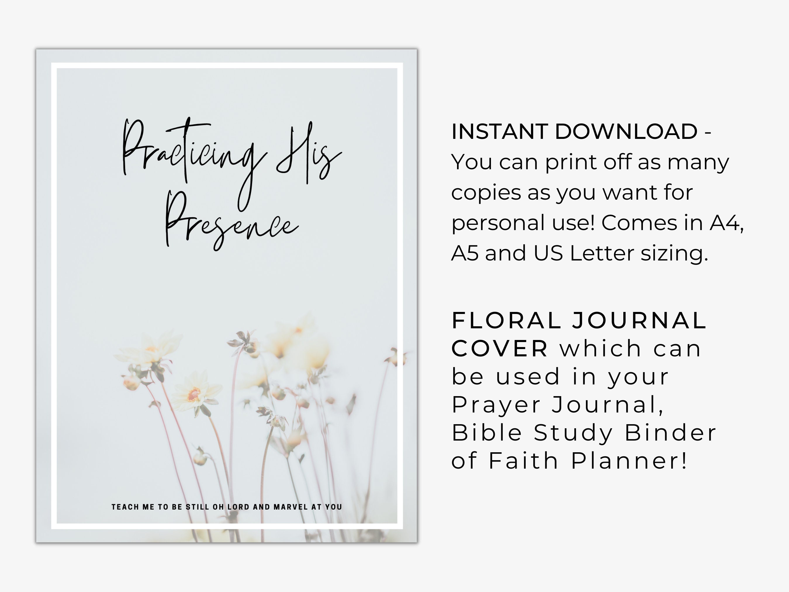 Practicing His Presence Prayer Guide Printable, Prayer Journal, the ...