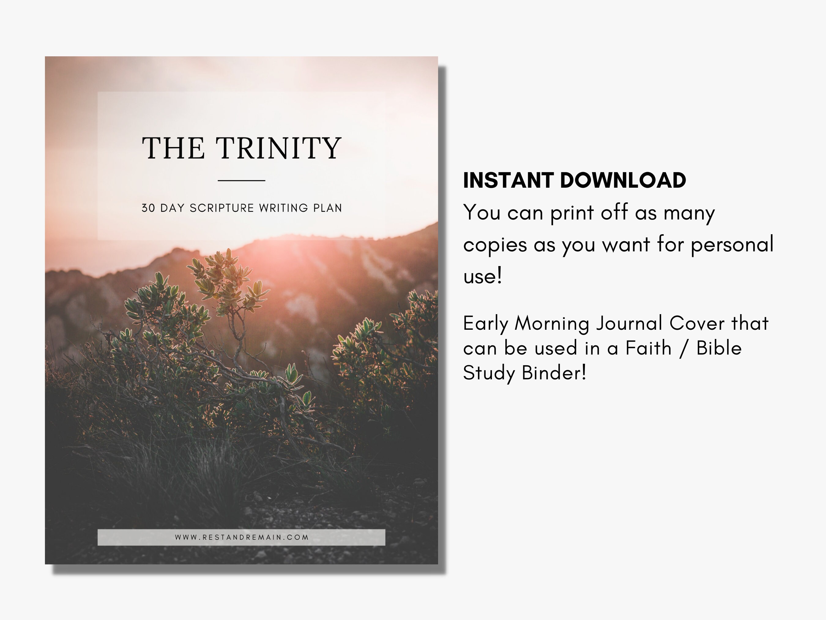 The Trinity Scripture Writing Plan Printable, Bible Memory Verse ...