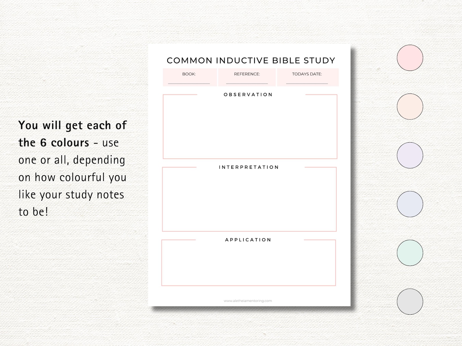 Inductive Bible Study Worksheets: Scripture Journaling Template ...