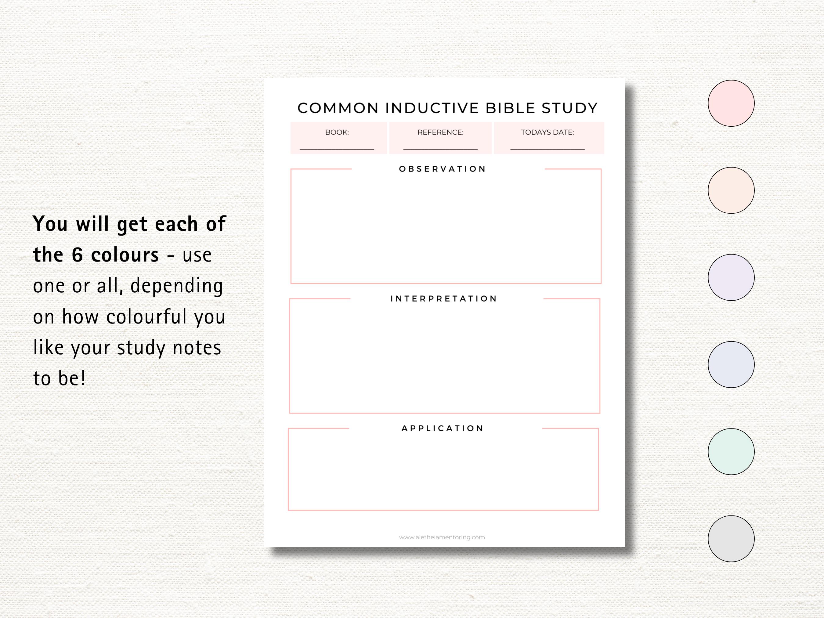Inductive Bible Study Worksheets: Scripture Journaling Template ...