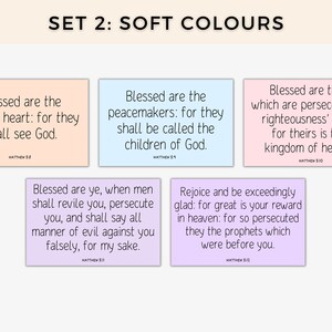 Beatitudes Verse Cards Printable, Mini Scripture Cards, Bible Memory ...