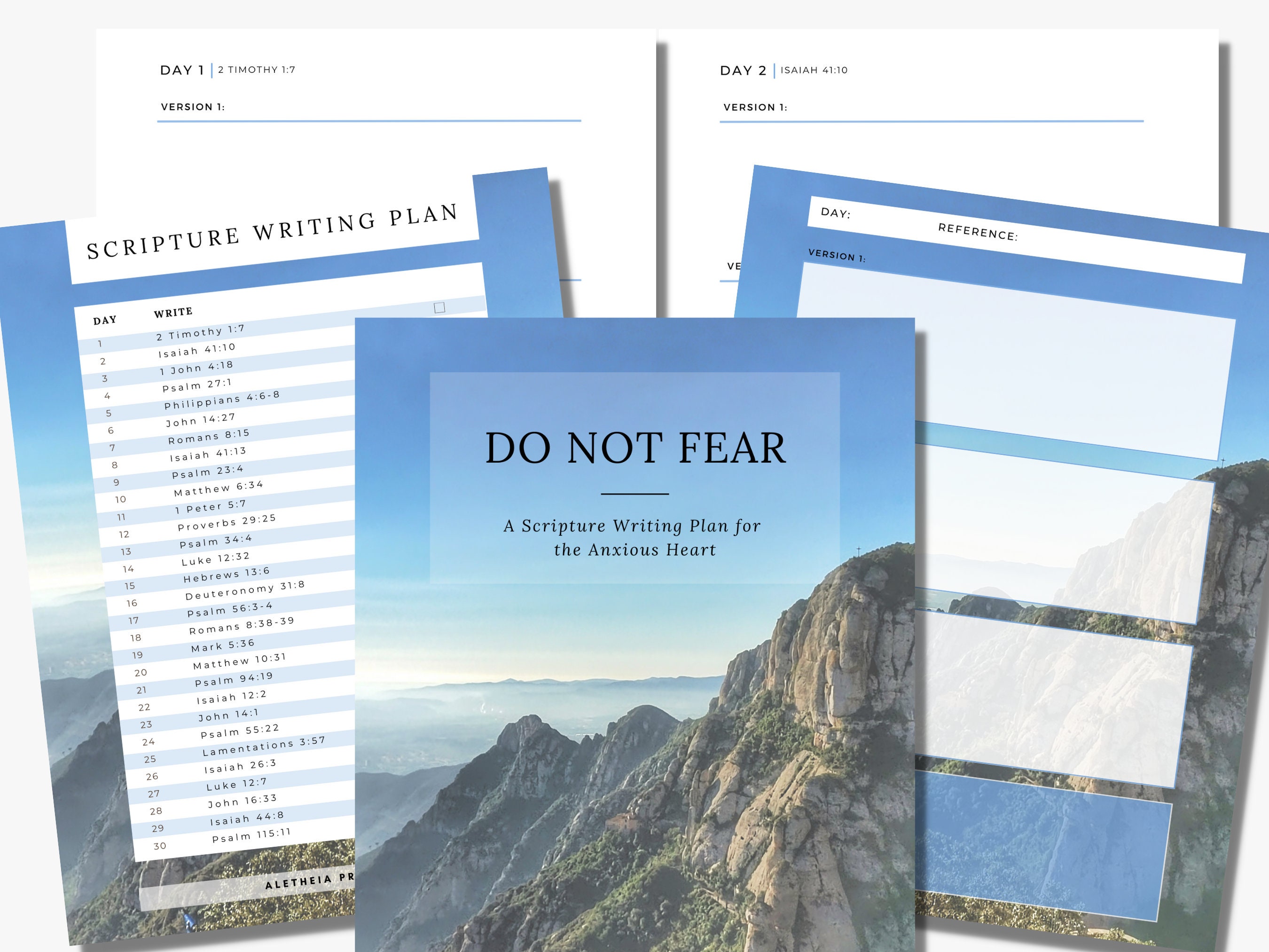 Do Not Fear Scripture Writing Plan Printable, Anxiety Bible Verses ...