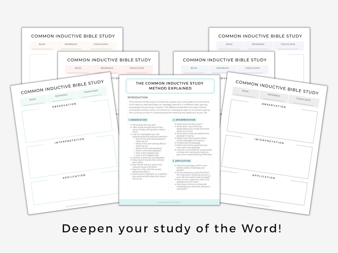 Printable Inductive Bible Study Worksheets, Guided Bible Journaling ...