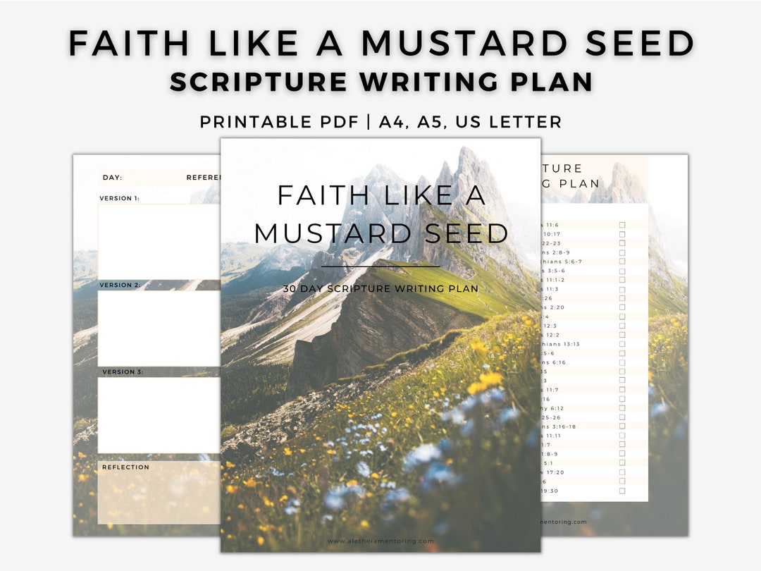 Faith Like a Mustard Seed Scripture Writing Plan Printable, Write Bible ...