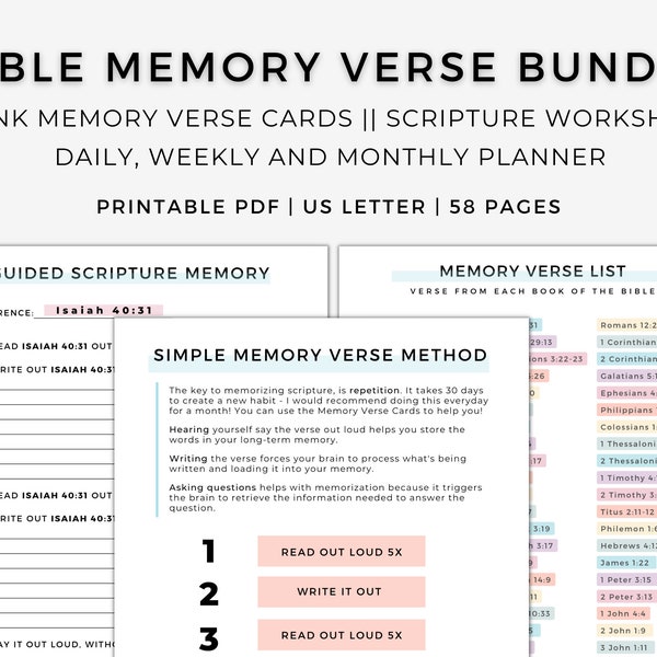 Bible Memory Verse - Etsy