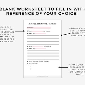 Bible Memory Verse Method Printable, Scripture Memorization, Bible ...