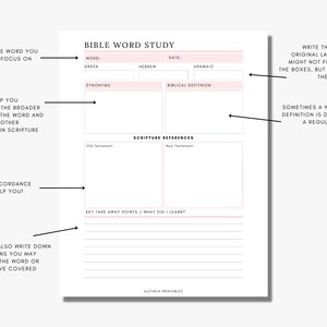 Bible Word Study Printable, Bible Study Resource, Scripture Study Notes ...
