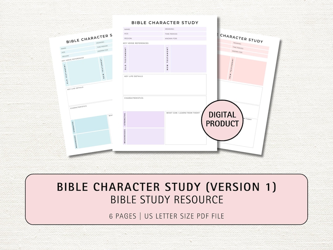 Bible Character Study Template: Christian Printable Notes (digital ...