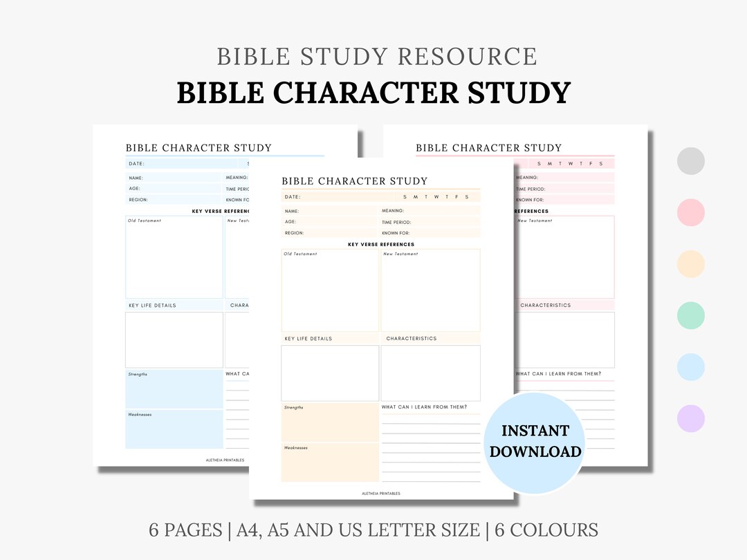 Bible Character Summary Printable, Bible Study Notes, Study God's Word ...