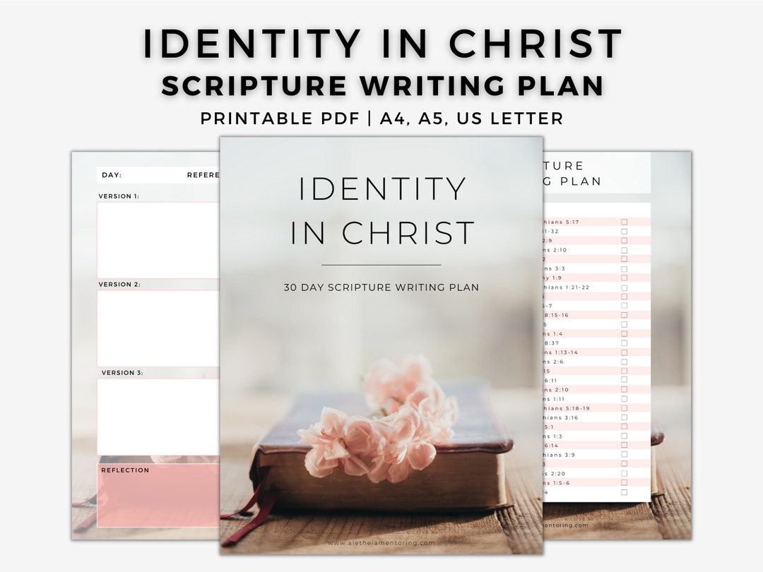 Identity in Christ Scripture Writing Plan Printable Who I Am - Etsy