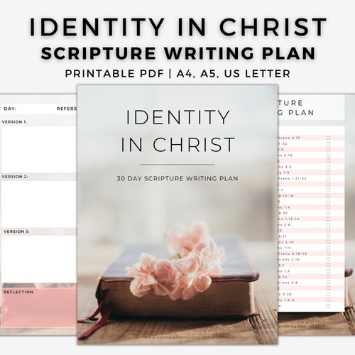 Identity in Christ Scripture Writing Plan Printable Who I Am - Etsy
