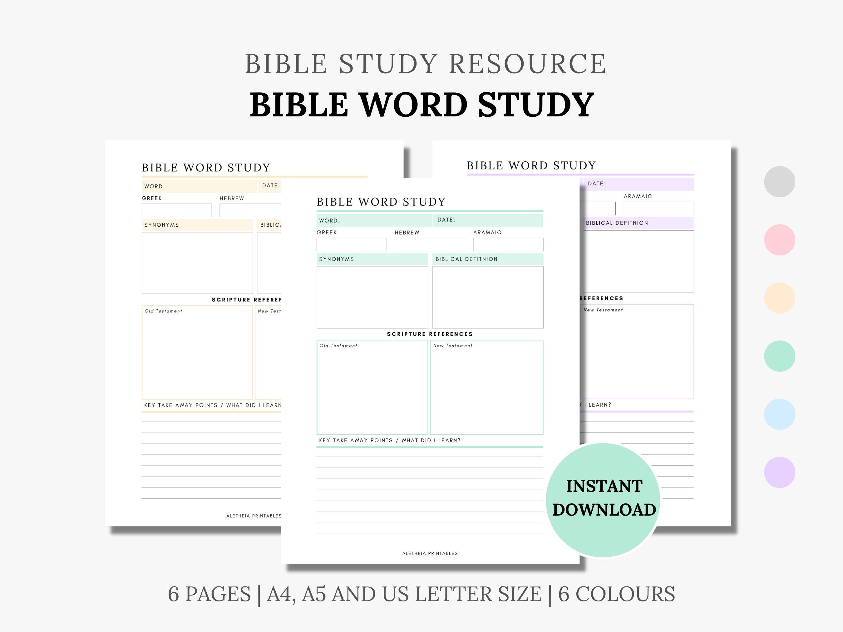Bible Word Study Printable, Bible Study Resource, Scripture Study Notes ...