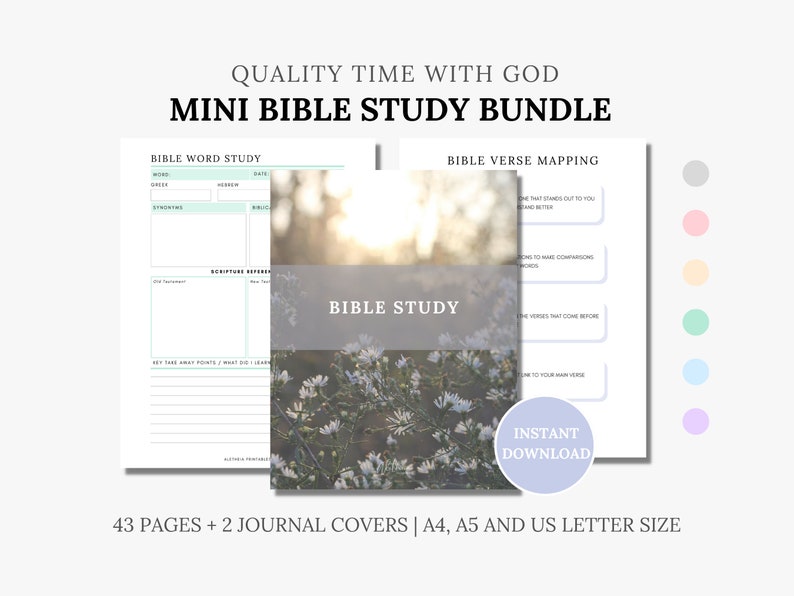Printable Mini Bible Study Bundle, Scripture Verse Mapping, Books of ...