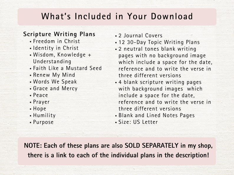 12 Month Scripture Writing Plan Bundle One: Bible Study Journal ...