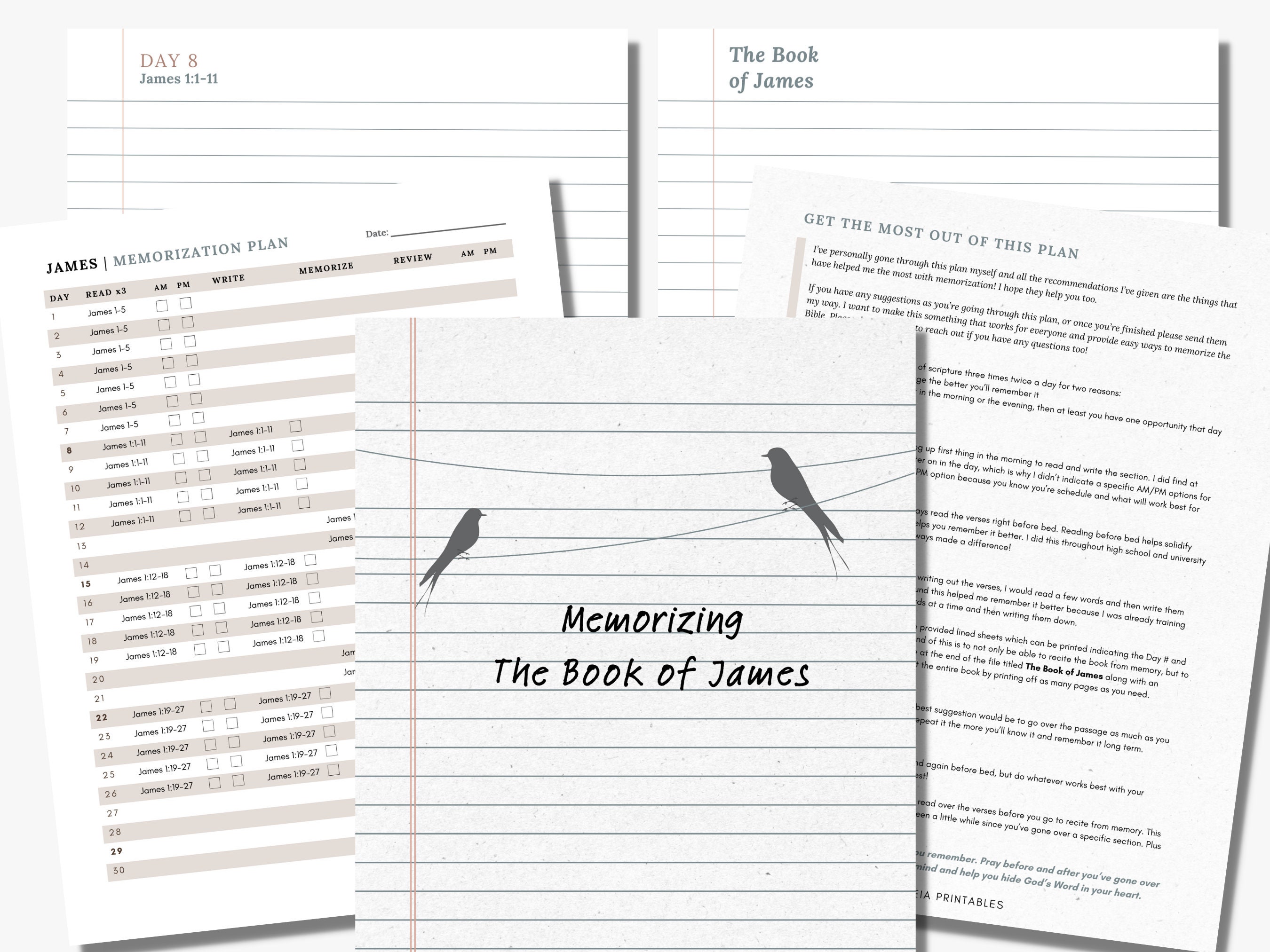 The Book of James Memory Plan Printable, Scripture Writing, Bible ...