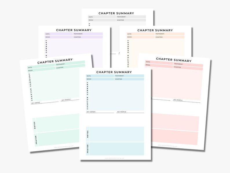 Printable Bible Chapter Summary Notes Bible Study Planner - Etsy