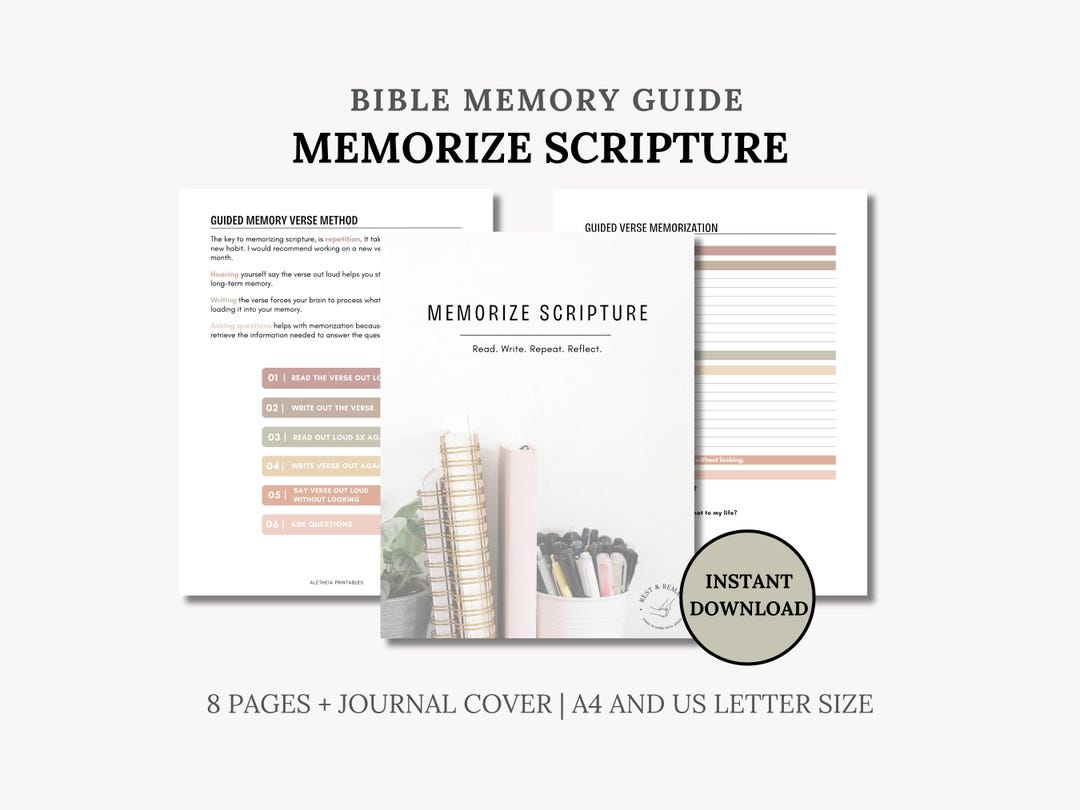Bible Memory Verse Printable Guide, Scripture Memory, Scripture Writing ...