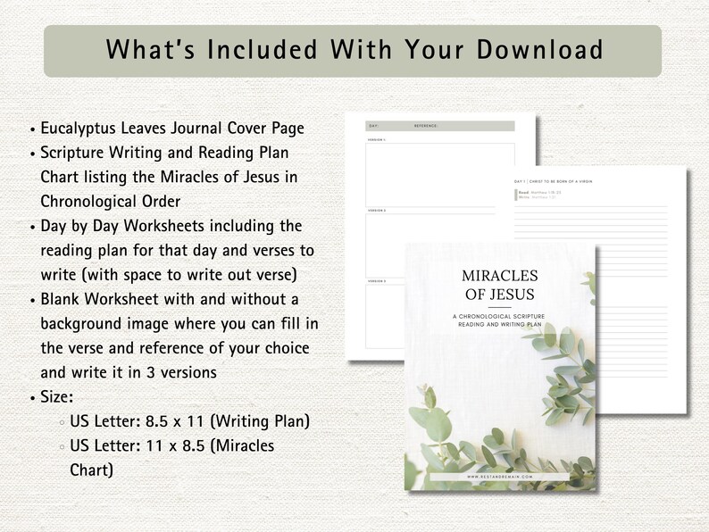 Miracles of Jesus Scripture Writing Plan Printable, Miracles of Jesus ...